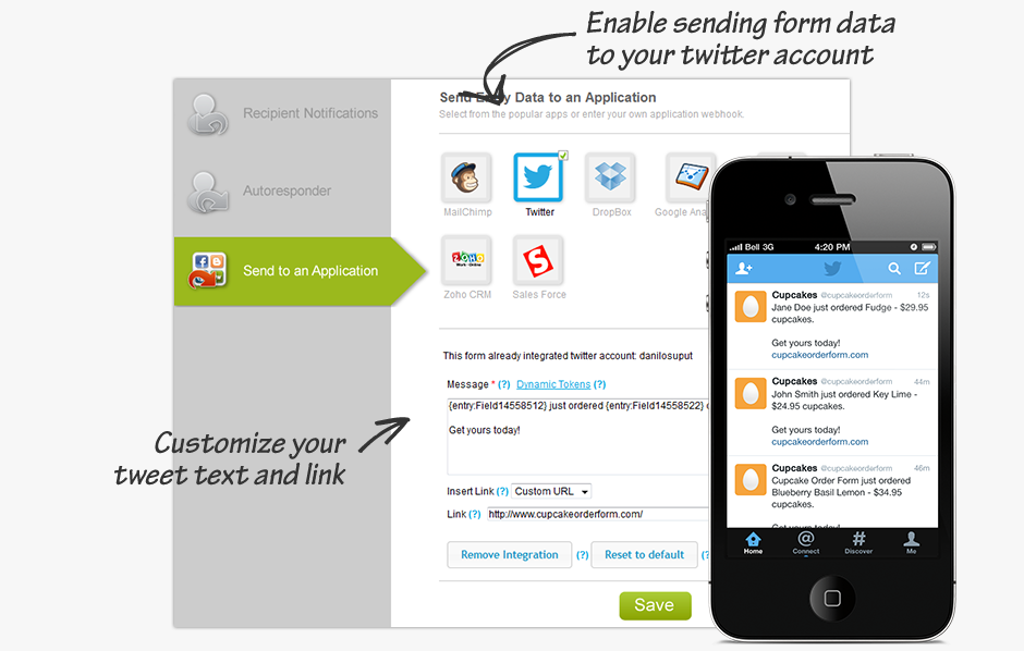 EmailMe Form | Connect your forms to social media sites | Social